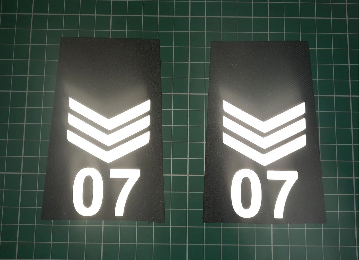 Police Sergeant reflective rank slide epaulette, pair of.