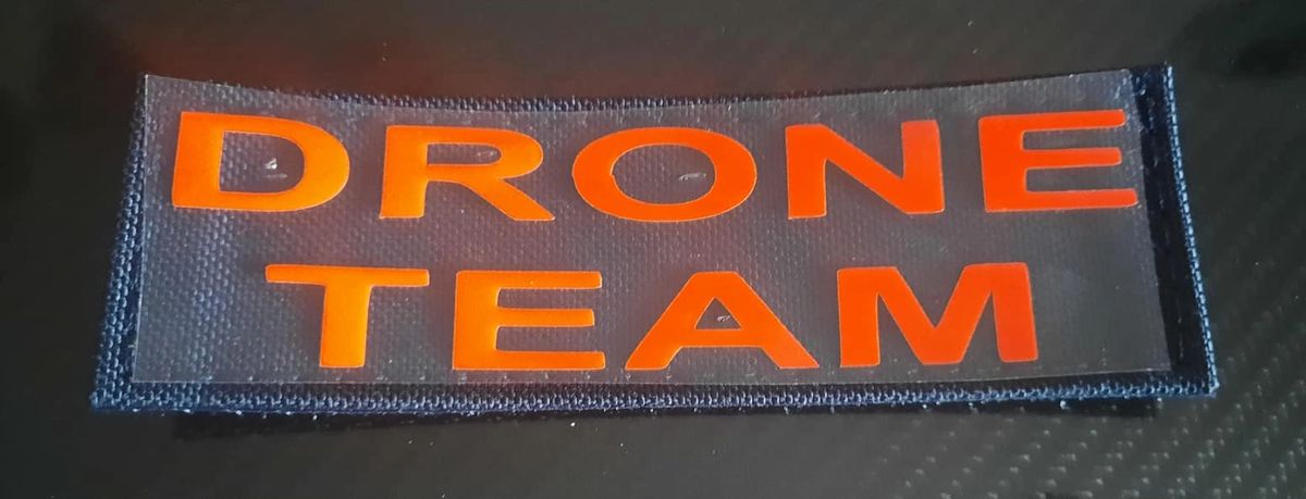 DRONE TEAM 130x40mm reflective velcro patch