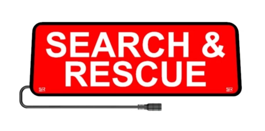 SEARCH AND RESCUE, illuminated visor sign, Safe Responder X.