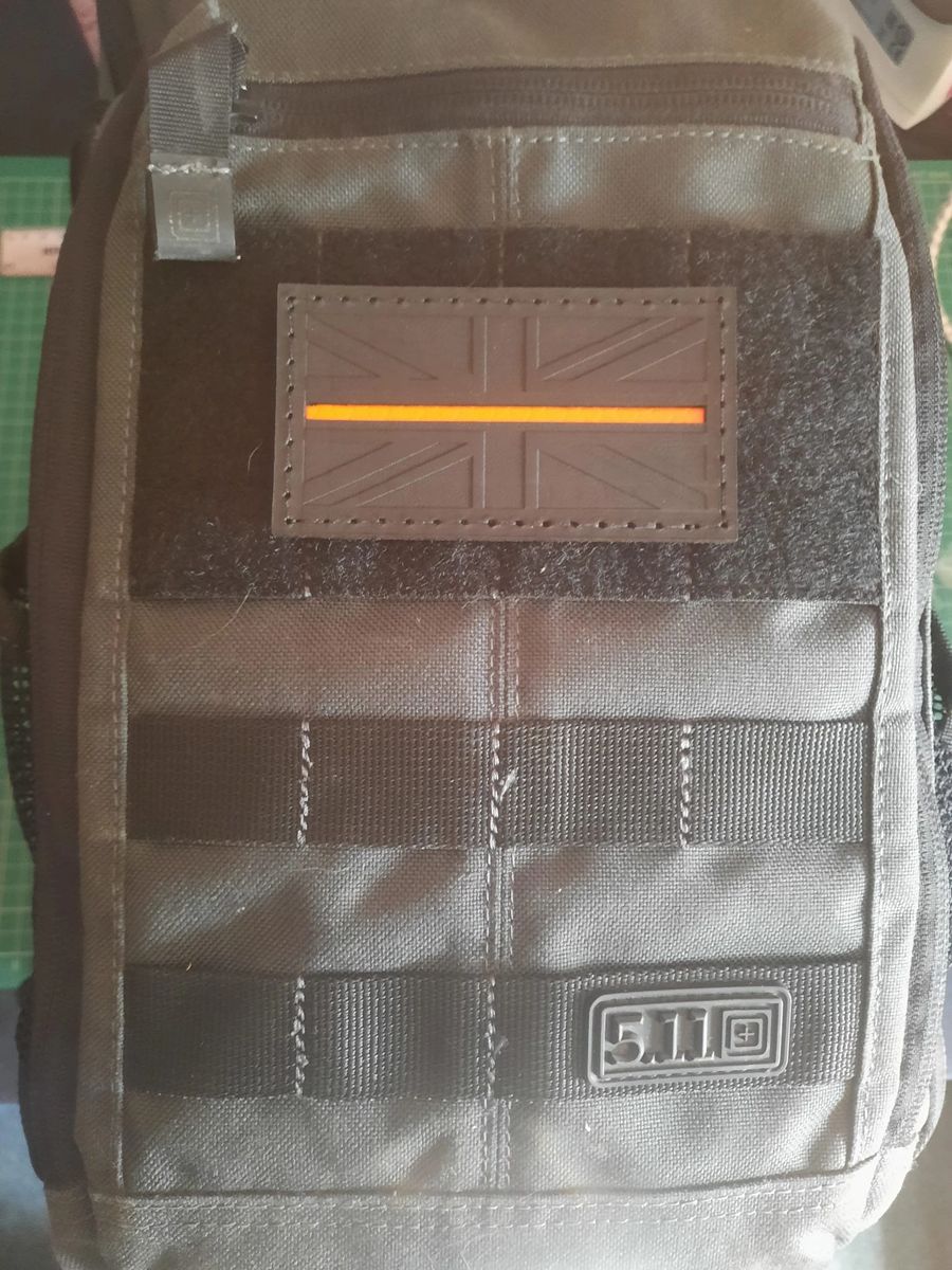 2025 Thin Orange Line laser cut reflective velcro patch