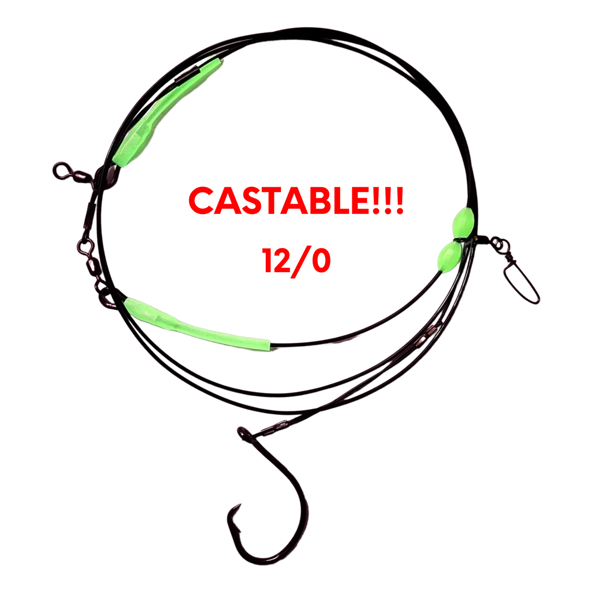 BLACKOUT (5') SHARK RIG 12/0 CASTABLE