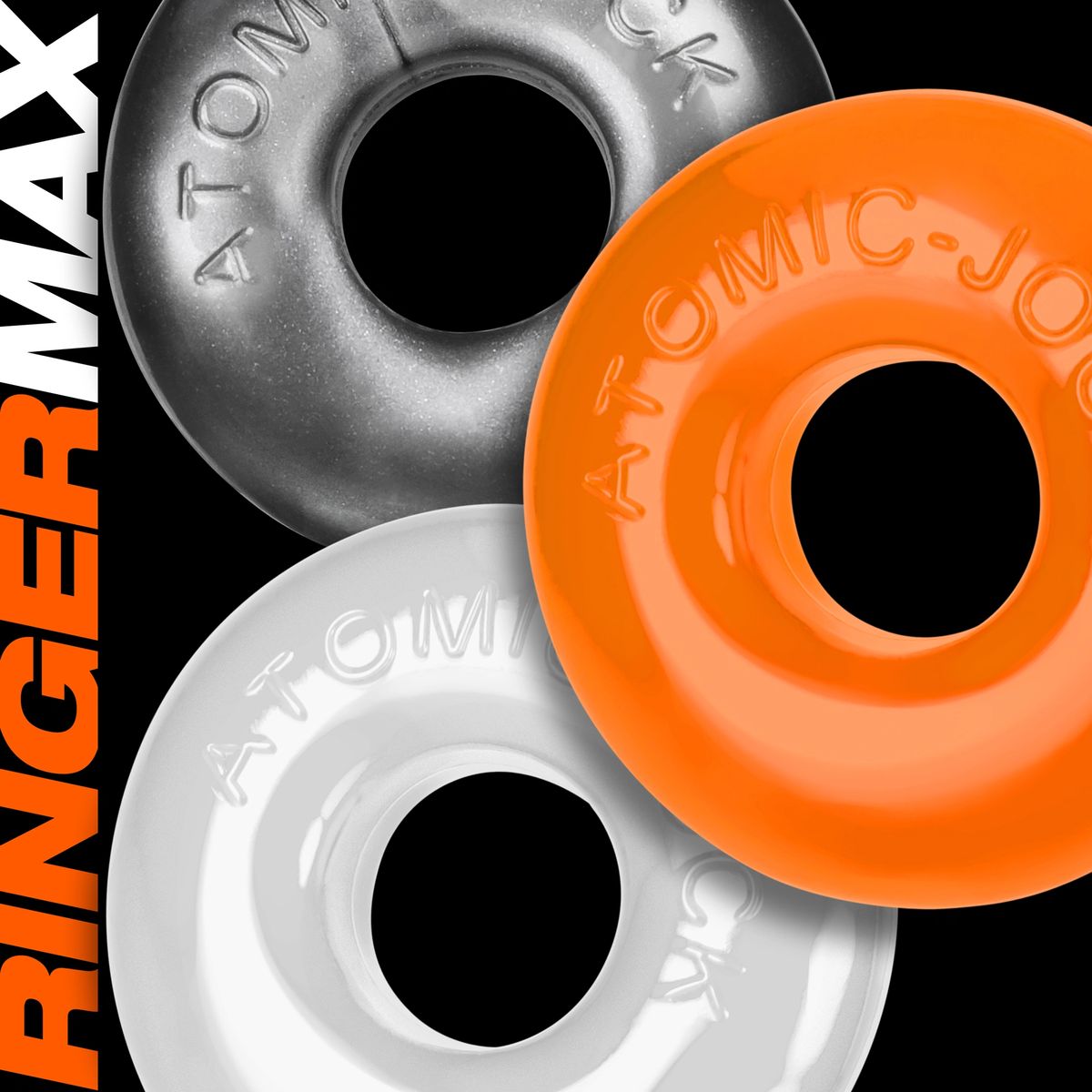RINGER MAX COLORS: 3-PACK the BIGGIEST rubbery extra grip fuckring ...