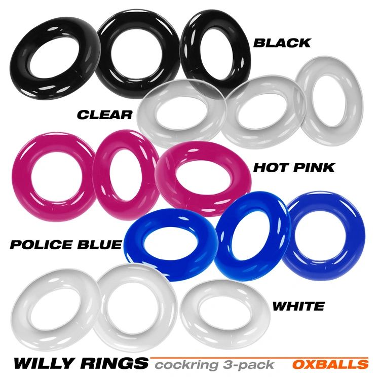 WILLY RINGS insane-stretch 3-pack cockrings/stacker ball rings OXBALLS