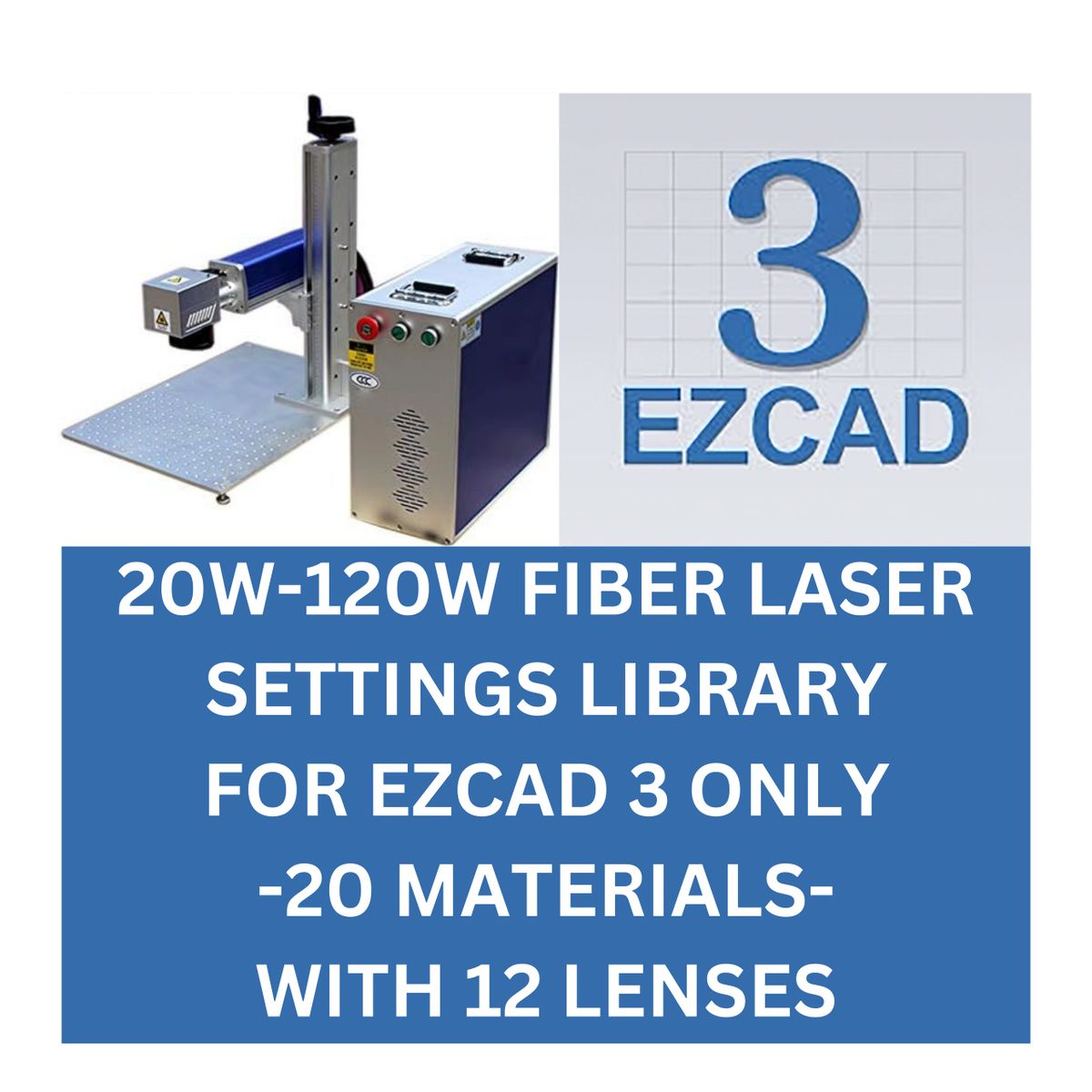 REVISED FIBER Laser Parameters For EZCAD 3 Library Plug & Play- Abs ...