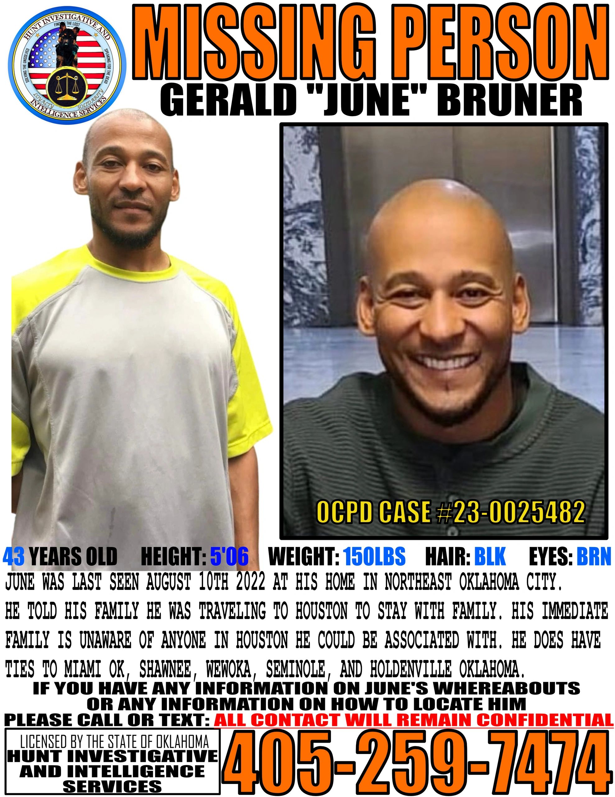 MISSING PERSON: Gerald "June" Bruner