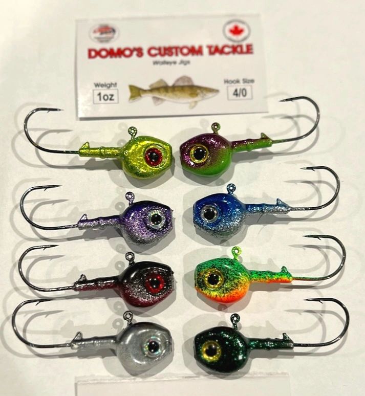 Painted Walleye Jigs with 3D Eyes
