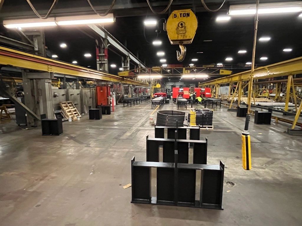 Machinery, conveyors and material stands completed.