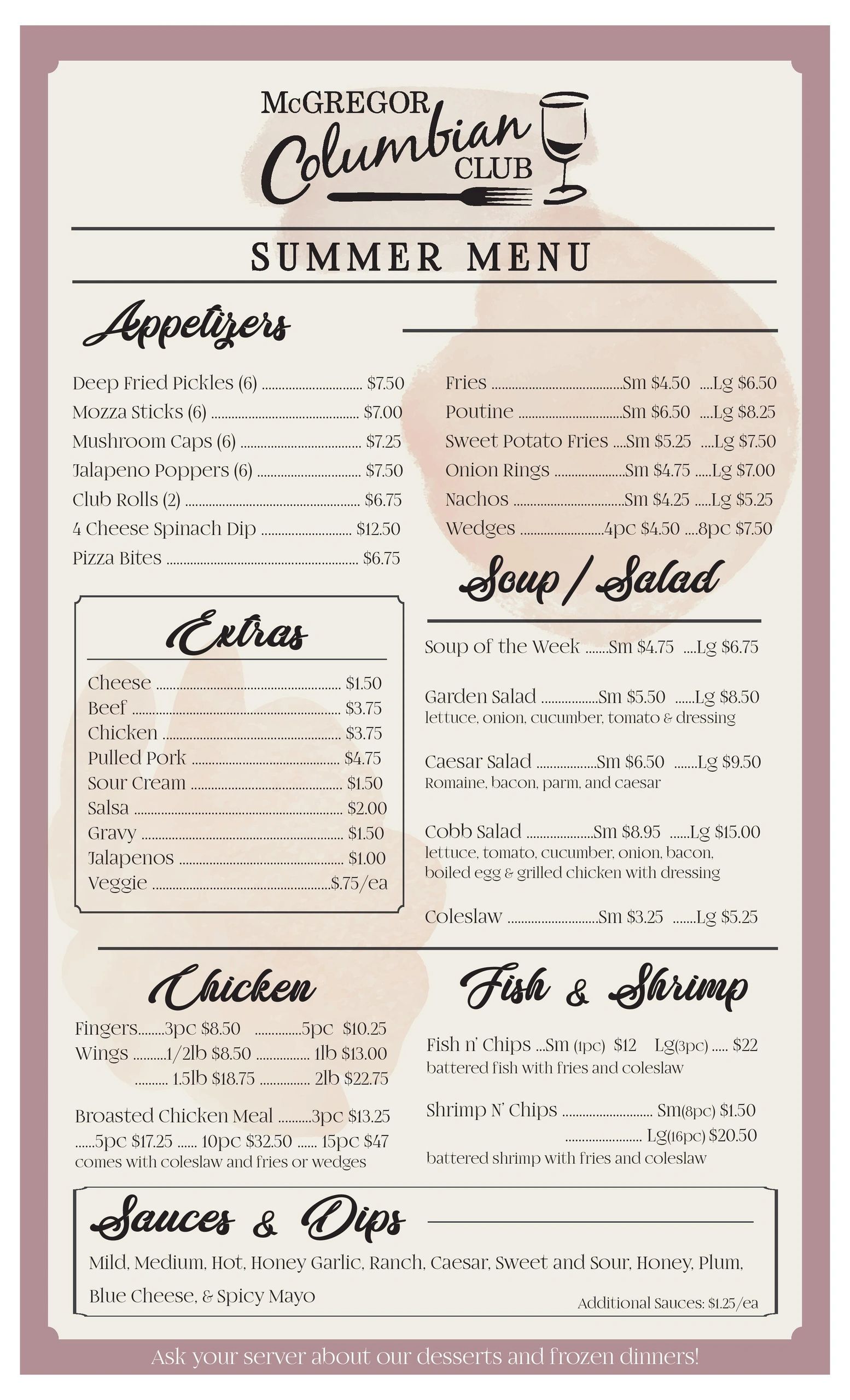 Bar Menu