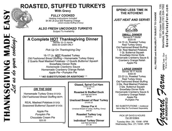 Menus | Gerard Farm of Marshfield