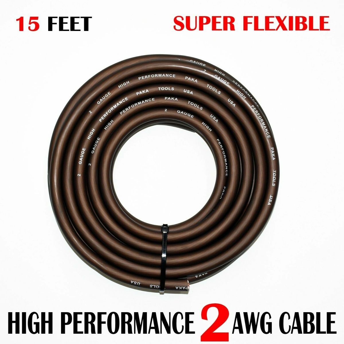 2 Gauge Wire BLACK Amplifier Power Ground Amp Wire 25 Feet Cable Roll 2-gauge-wire-black-amplifier-power-ground-amp-wire-25-feet-cable-roll