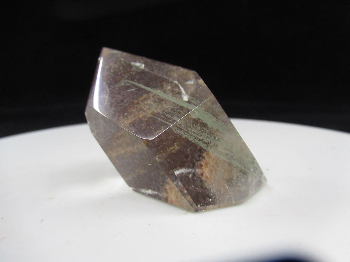 Quartz with Green Phantom and Purple Inclusions