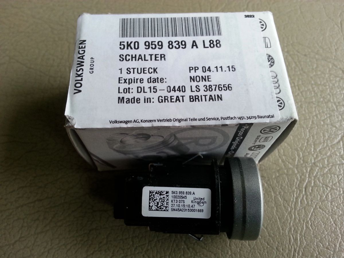 STARTER BUTTON ORIGINAL VW 5K0 959 839 A