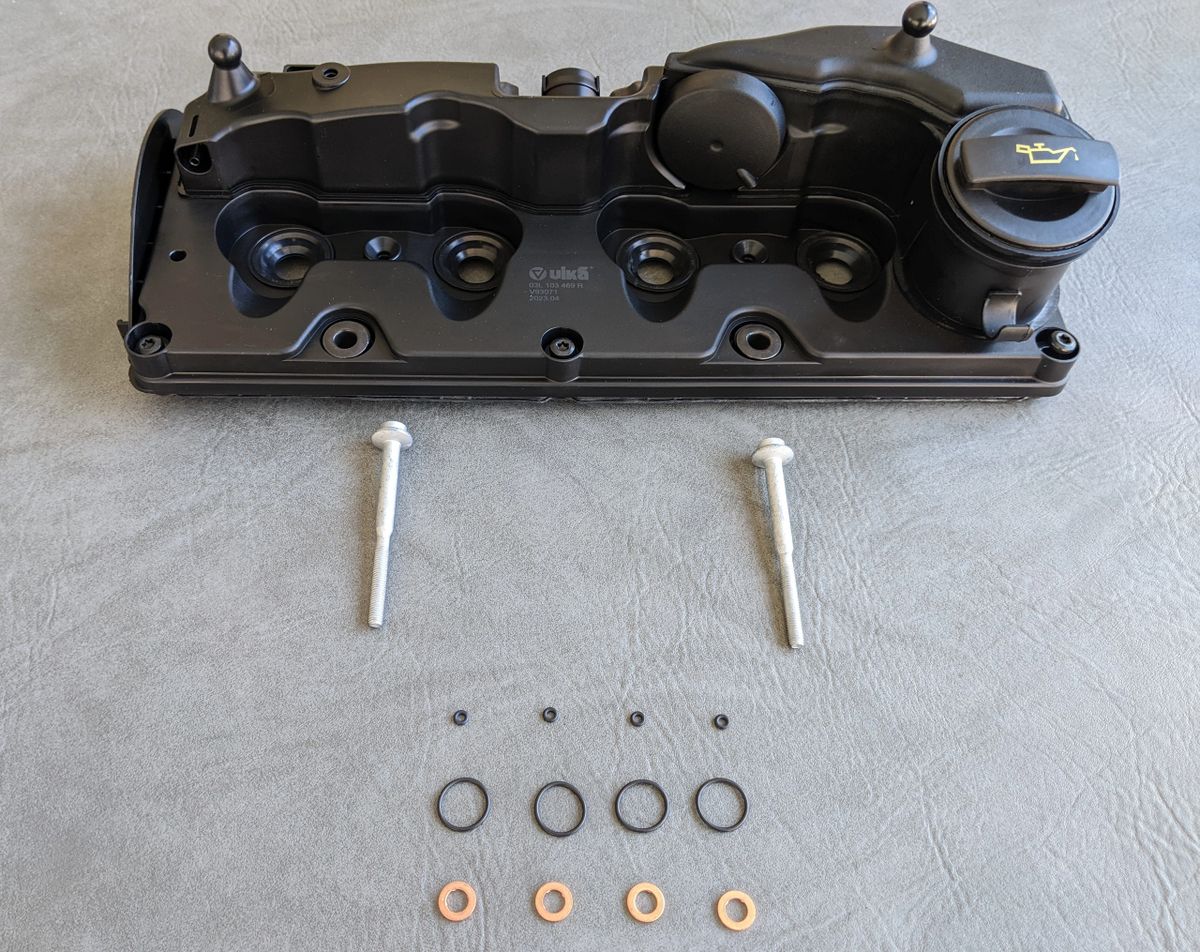 2012-14 PASSAT TDI CKRA VALVE COVER WITH GASKETS INJECTOR SEALS AND ...