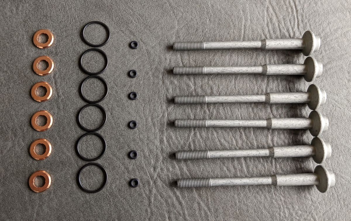 AUDI VW PORSCHE SIX CYLINDER COMMON RAIL DIESEL INJECTOR SEAL KIT WITH ...