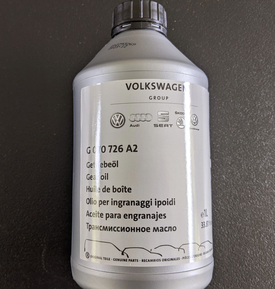 VW MANUAL TRANSMISSION GEAR OIL G 070 726 A2