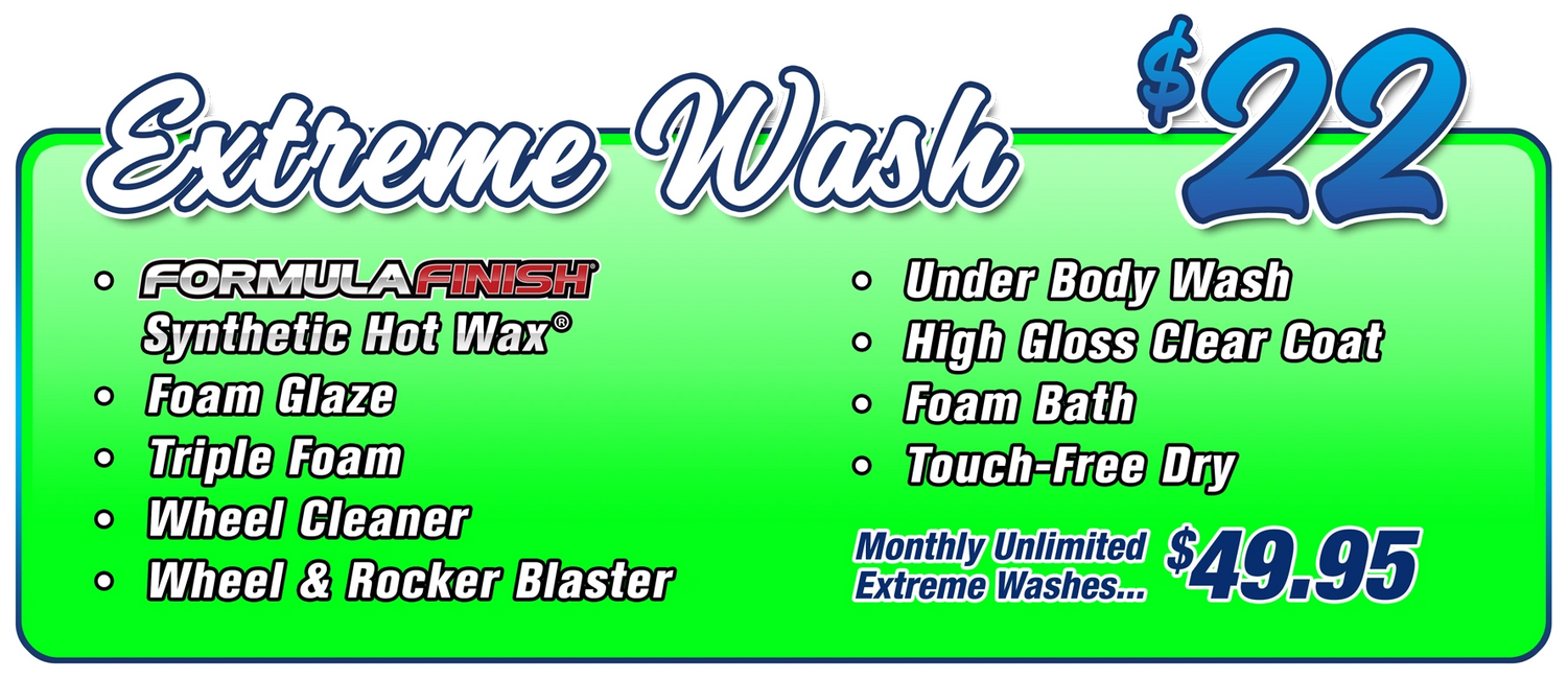 Wash Menu | Wash Ashore Car Wash