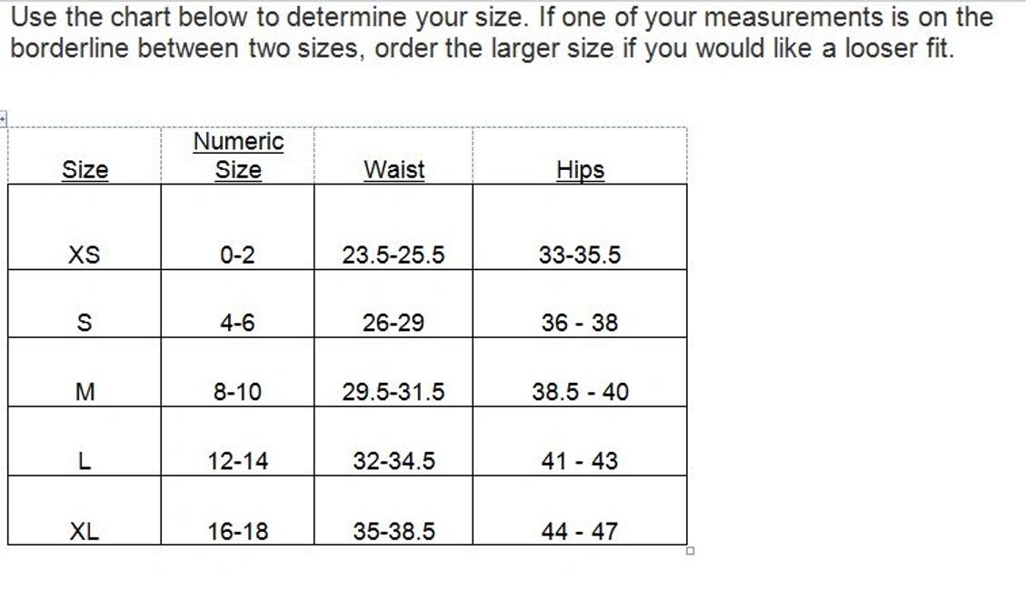 Sizing Chart | SheShorts