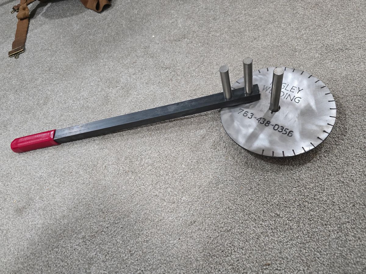 Rod Bender 11"DIAMETER STAINLESS STEEL 10 dEG. RADIUS PLATE Model #4 ...