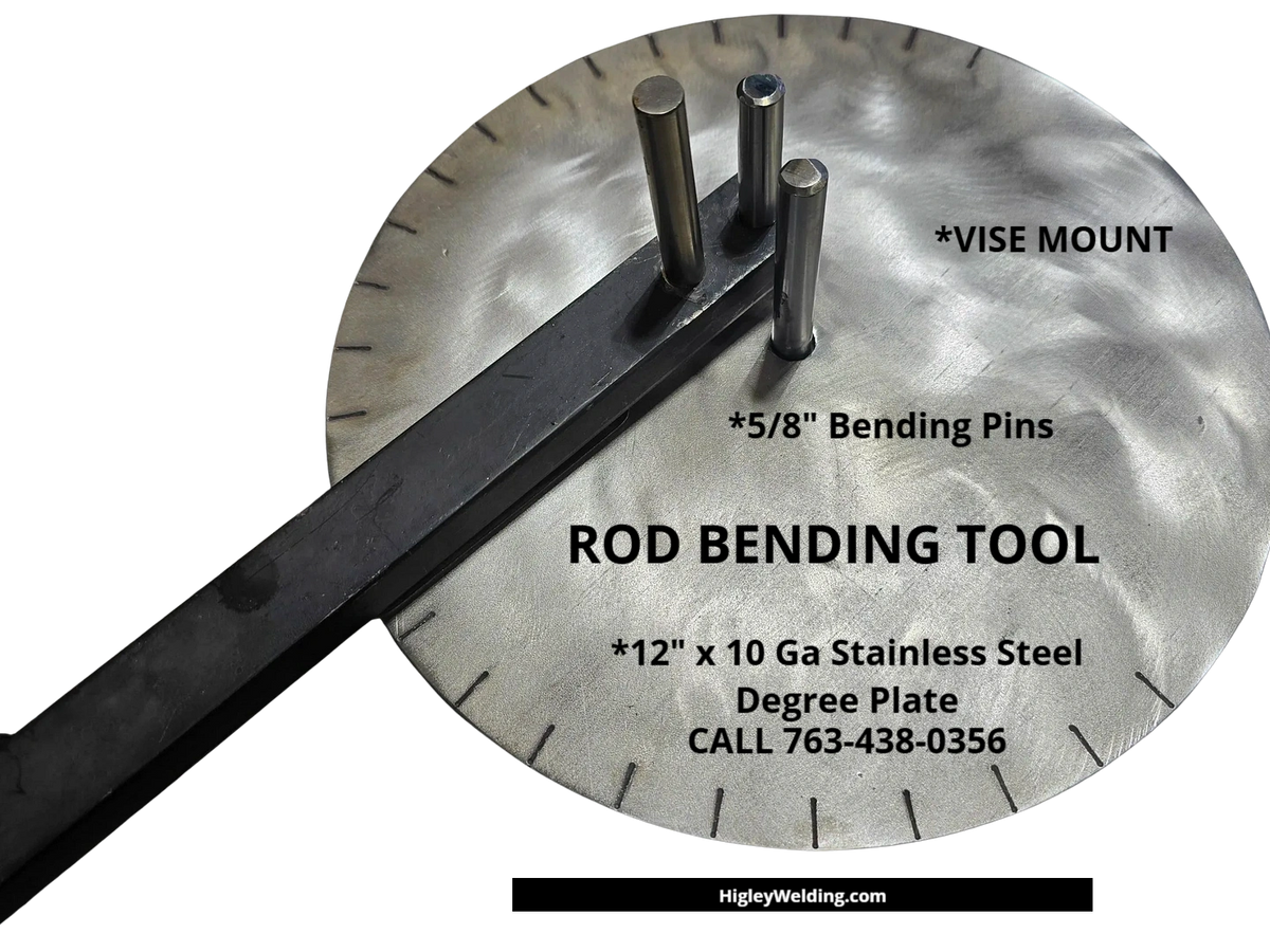 Rod Bender Tool With 11" Diameter Stainless Steel Degree Plate