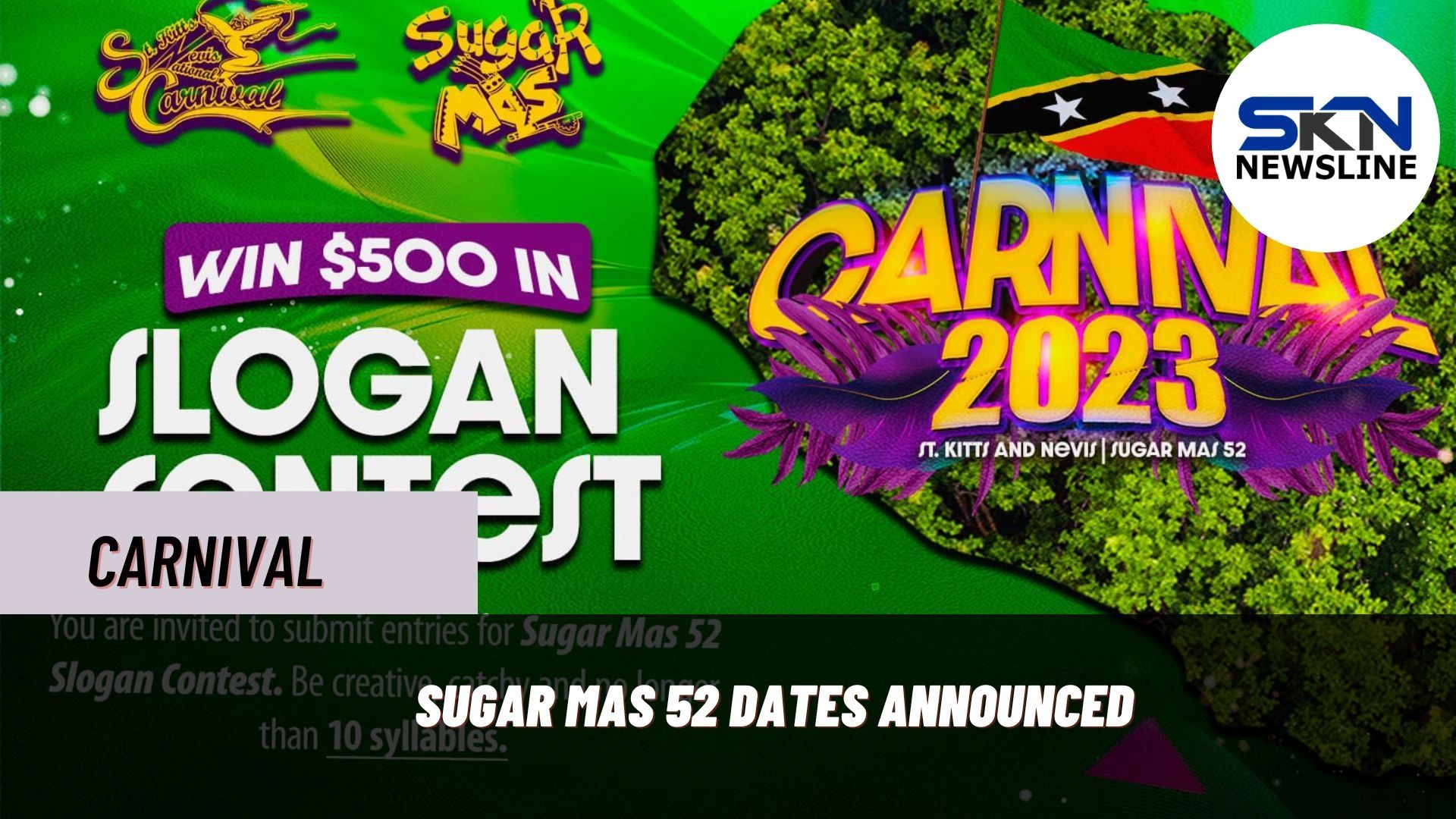 SUGAR MAS 52 DATES ANNOUNCED