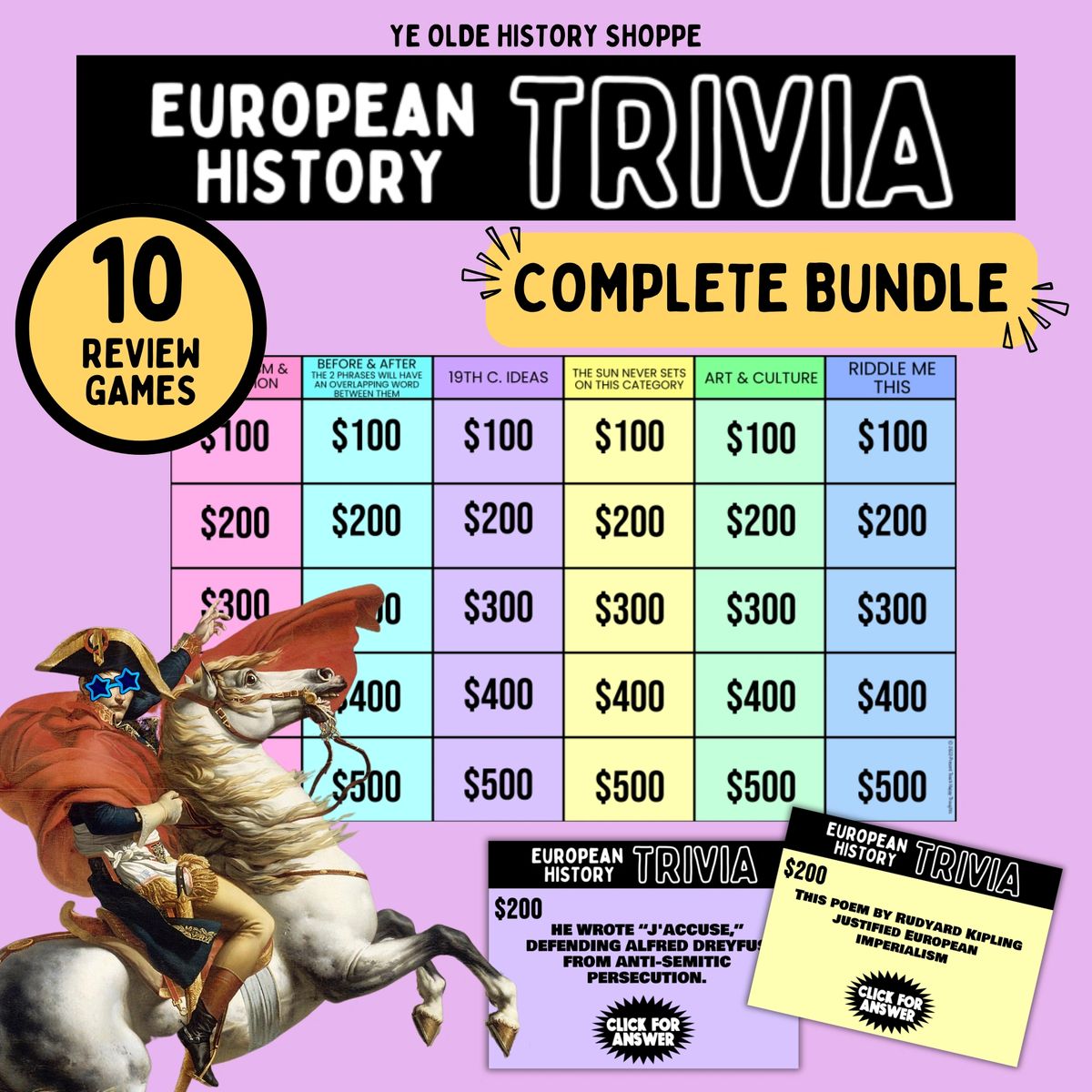 AP® Euro Review Game: Jeopardy-inspired Trivia Games (COMPLETE BUNDLE)
