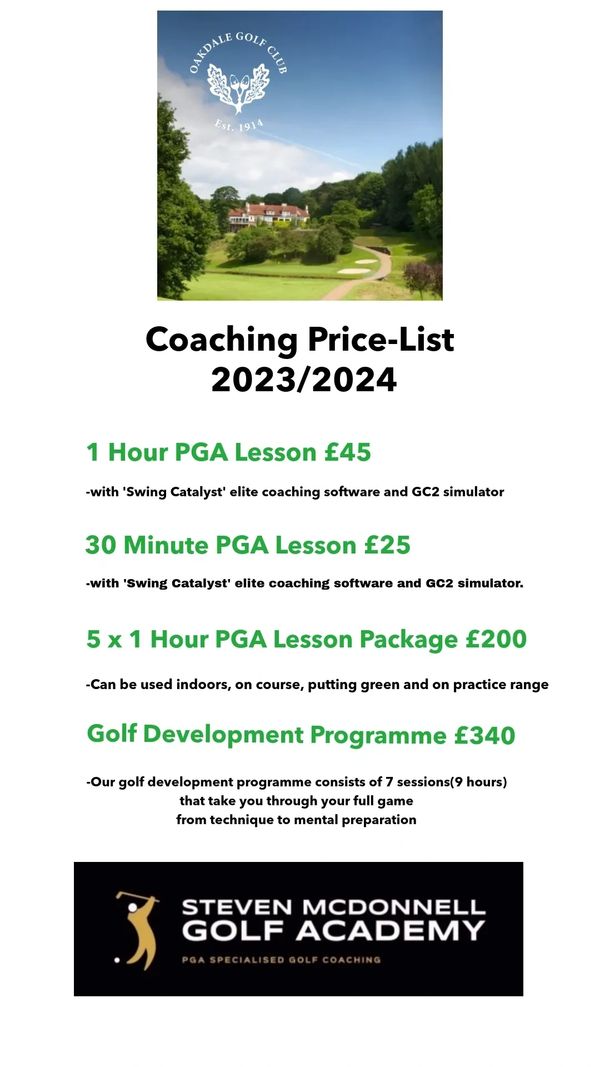 Price-List | Steven McDonnell PGA Coach