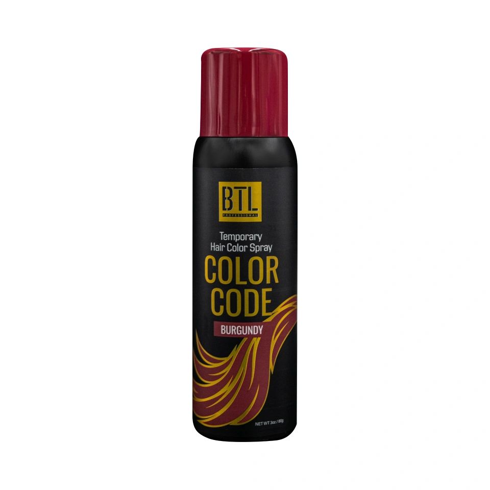 BTL Color Code Temporary Hair Spray - BURGUNDY