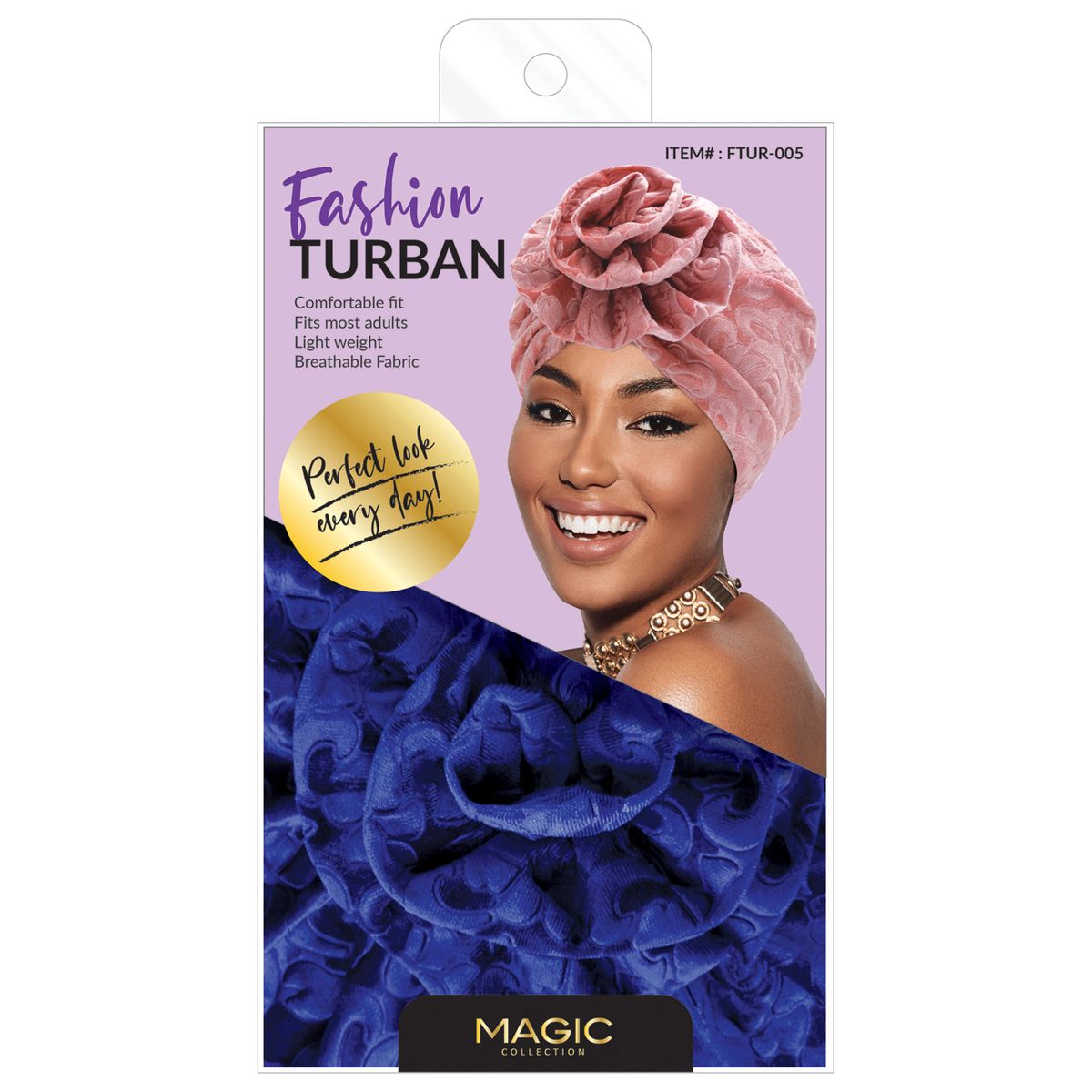 Fashion Turban - Flower Turban in Rose Patterned Velvet