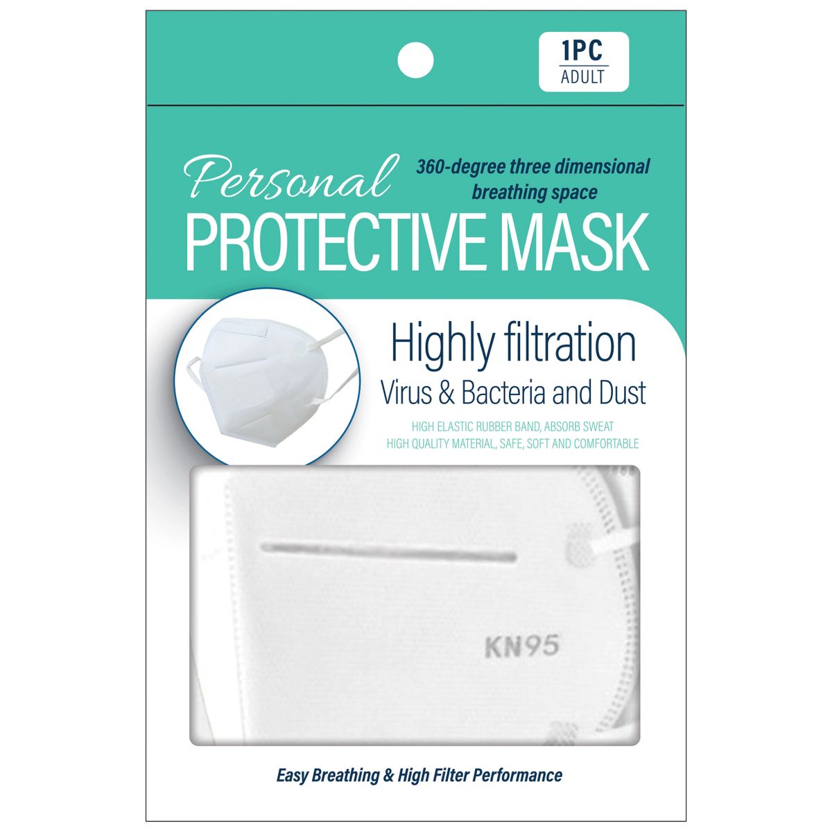 Disposable Personal Protective Face Mask