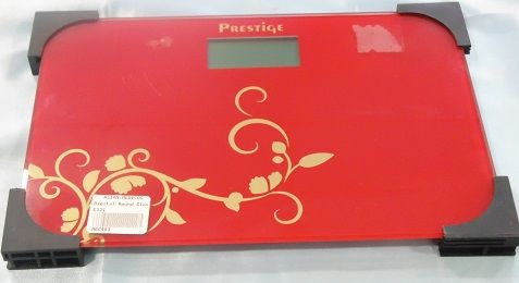 Digital weighing scale red glass top - E121
