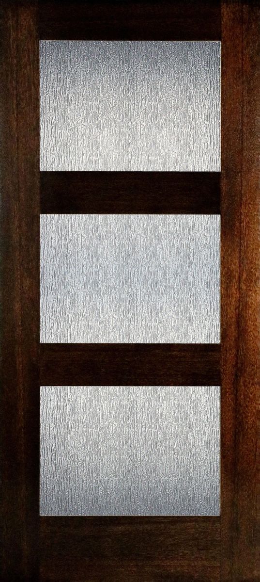 MODERN CONTEMPORARY DOOR 3-LITE UNFINISHED MAHOGANY SLAB 36" X 80"