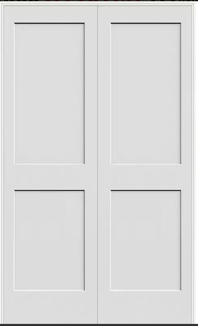 Pre-Hung Shaker 2 Panel Interior Solid Core Double Door