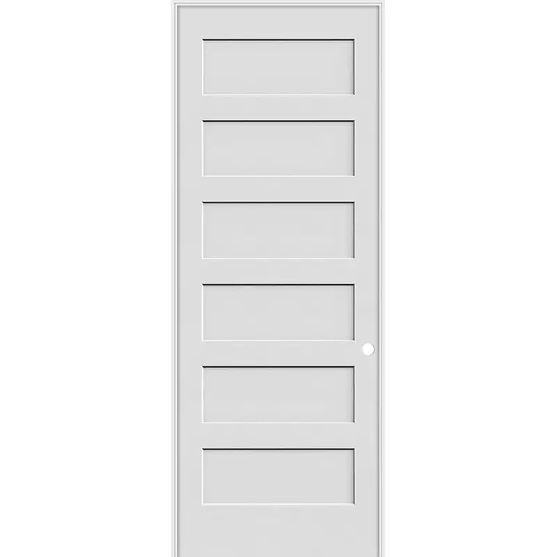 8'0 tall 6-Panel Shaker Primed Interior Pre-hung Door Unit 96"inches Tall