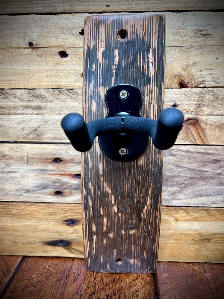 Waxed Oak Scottish Whiskey Barrel Stave Guitar Bracket