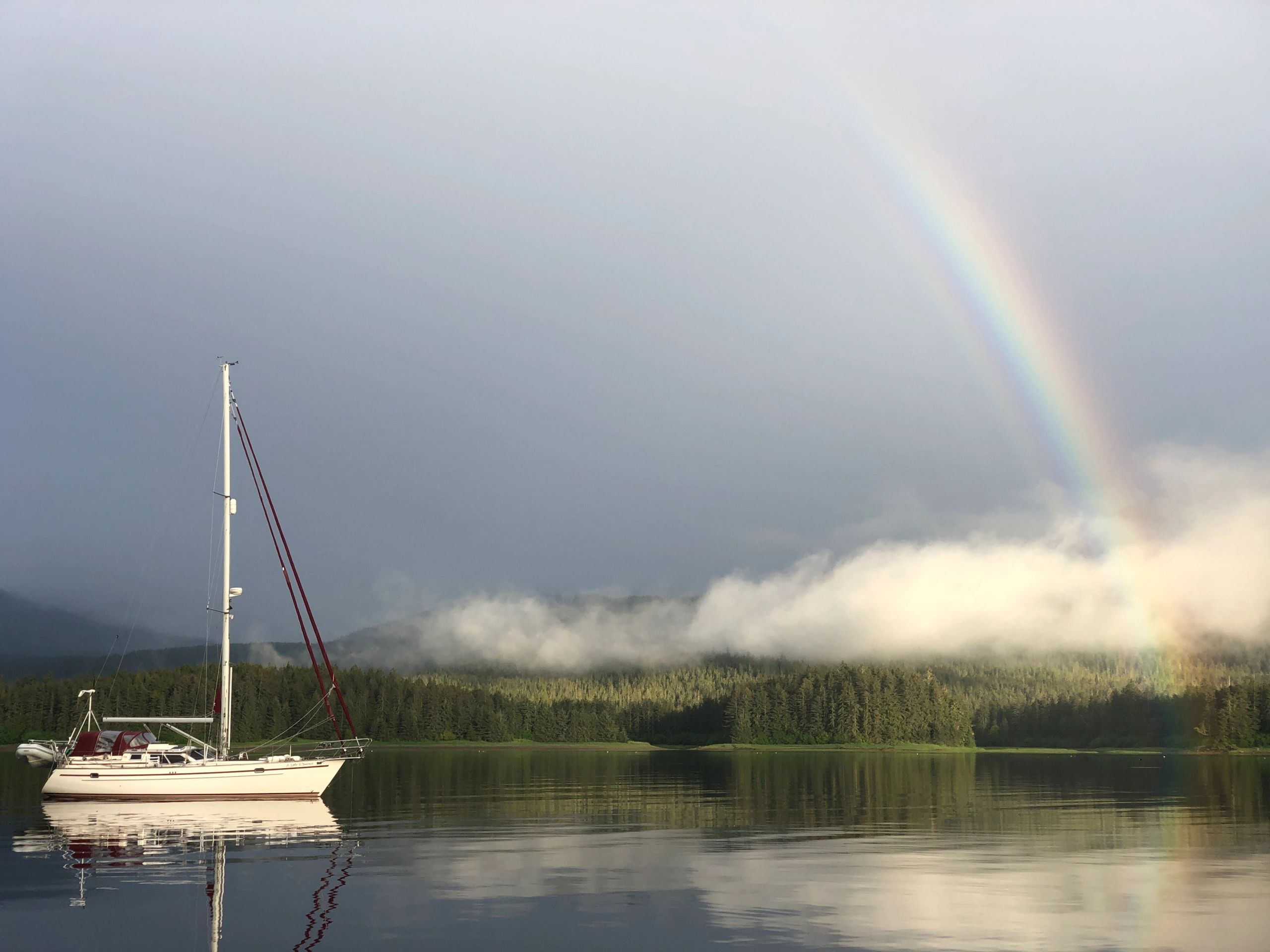 Alaska Sailing Charter Boat at Sunset in Juneau, Romantic Sunset ...