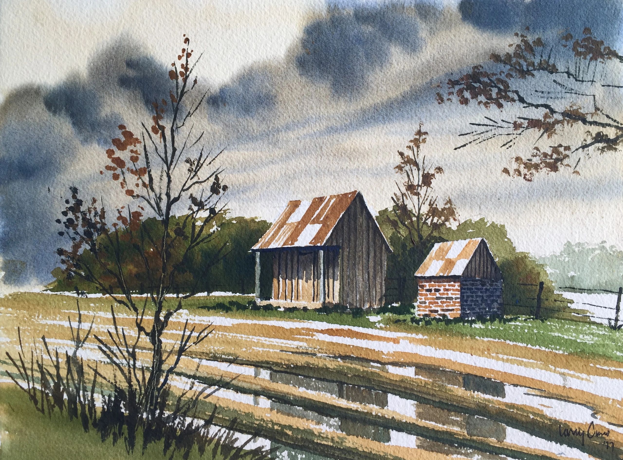 Three Color Watercolor Class Demo