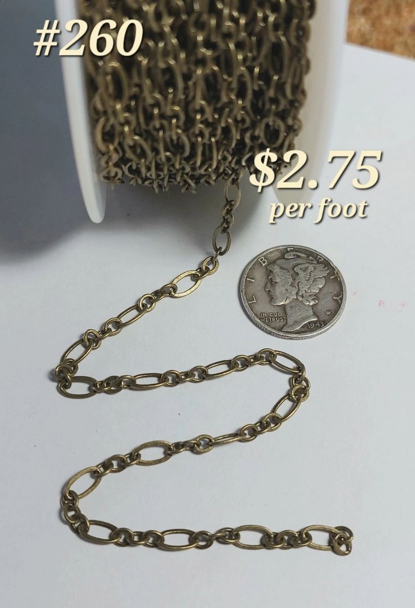 Solid Brass Chain #260 by the foot
