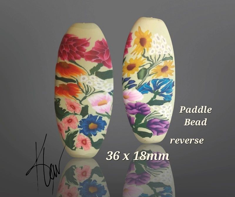Floral Paddle bead~1pc