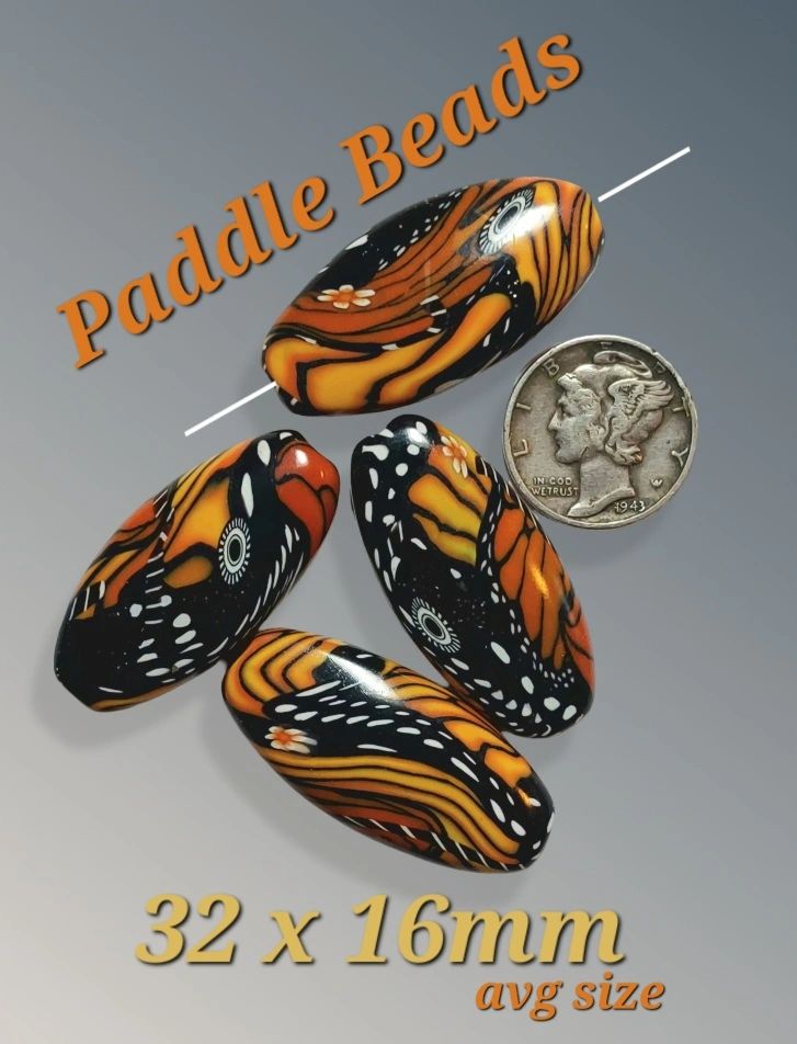 Monarch Series~ 1 paddle bead