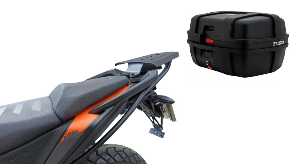 Parrilla Ktm Duke Adventur 250-390 y Baúl de 50 Litros Para Dos Cascos