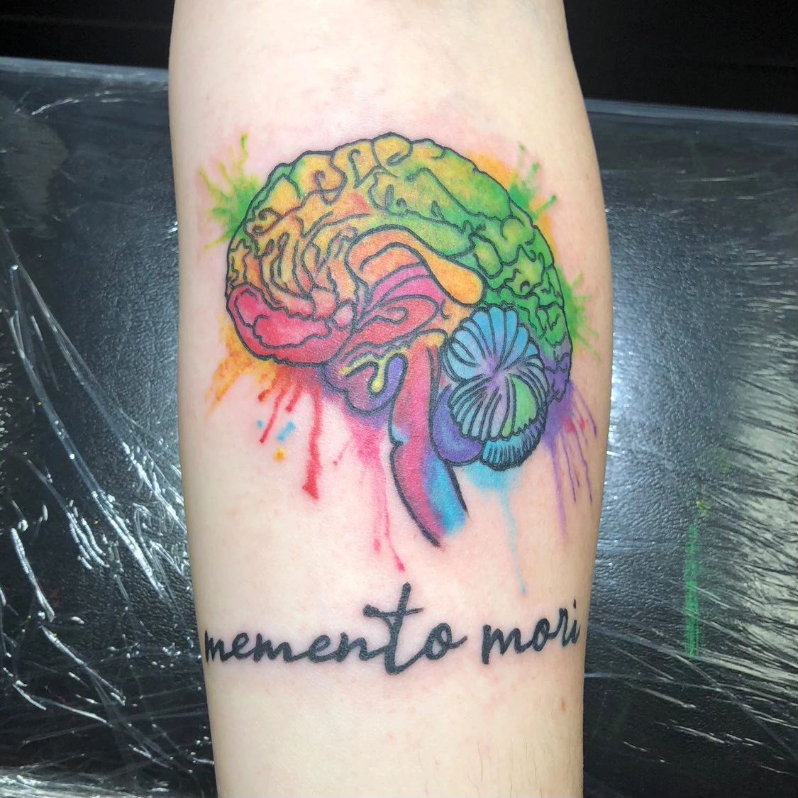 Watercolor Brain Tattoo