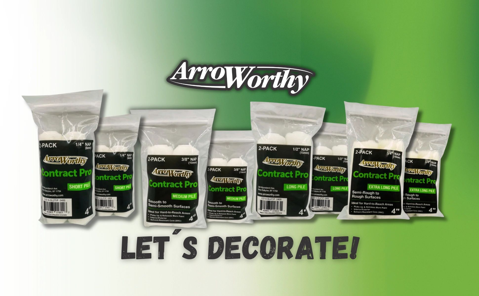 ARROWORTHY CONTRACT PRO 4" ROLLER SLEEVES (2 pack) - Amazon Store