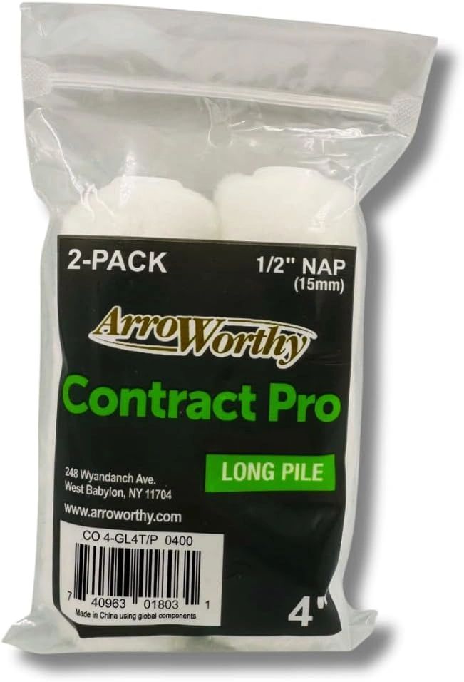 ARROWORTHY CONTRACT 4" ROLLER SLEEVES 1/2" NAP TWIN PACK LONG PILE