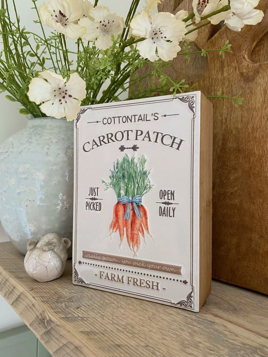 Cottontails Carrot Patch Metal Sign