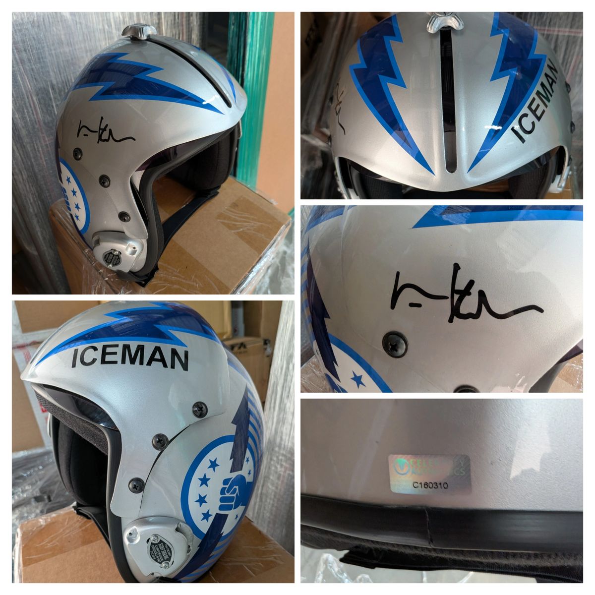 Val Kilmer Signed Top Gun Iceman Pilot Helmet 1:1 Prop Replica ...