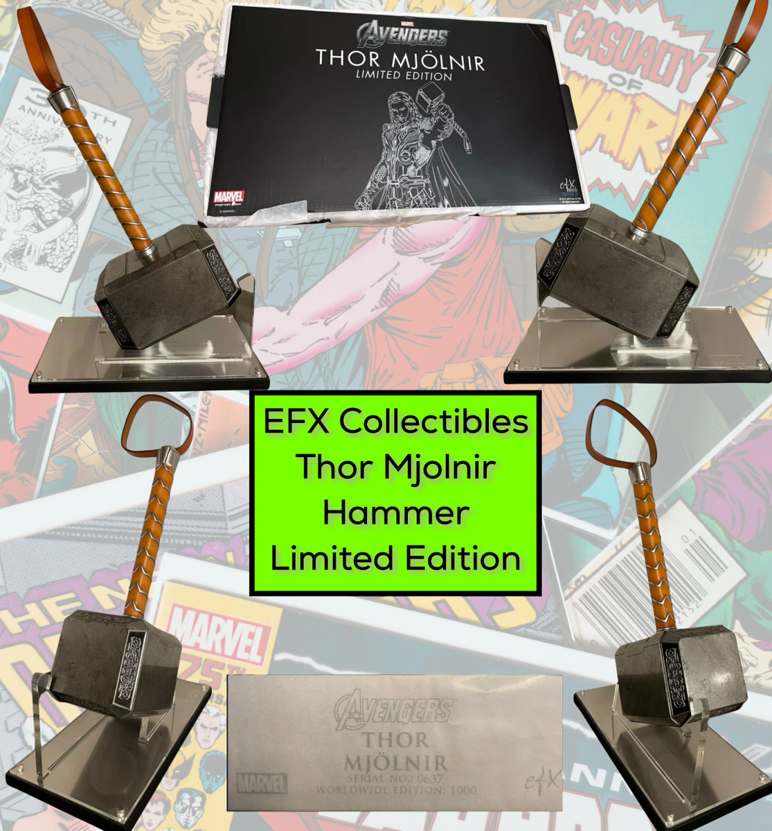 EFX Thor Hammer (Mjolnir) 1:1 Limited Edition Hemsworth Marvel Avengers