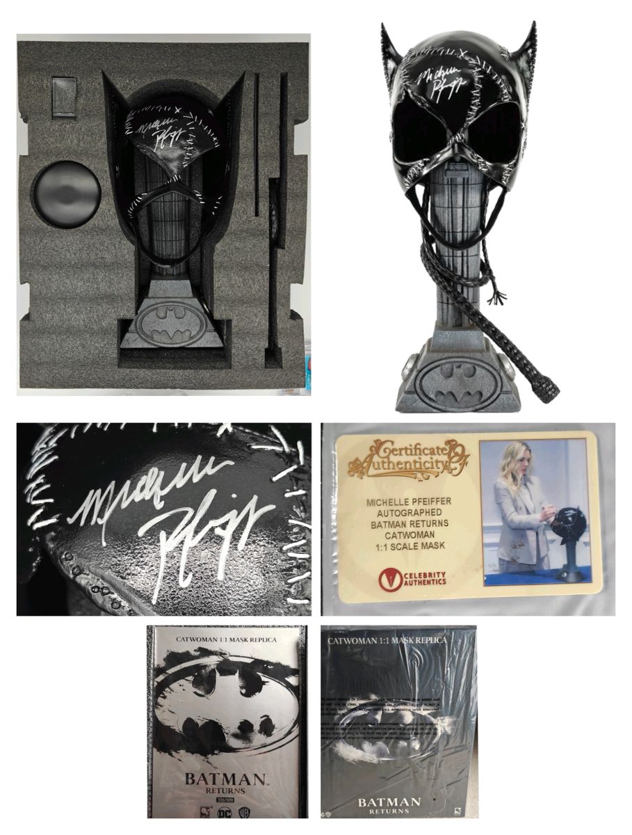 Michelle Pfeiffer Signed Batman Returns Catwoman Life-Size Mask by Pure ...