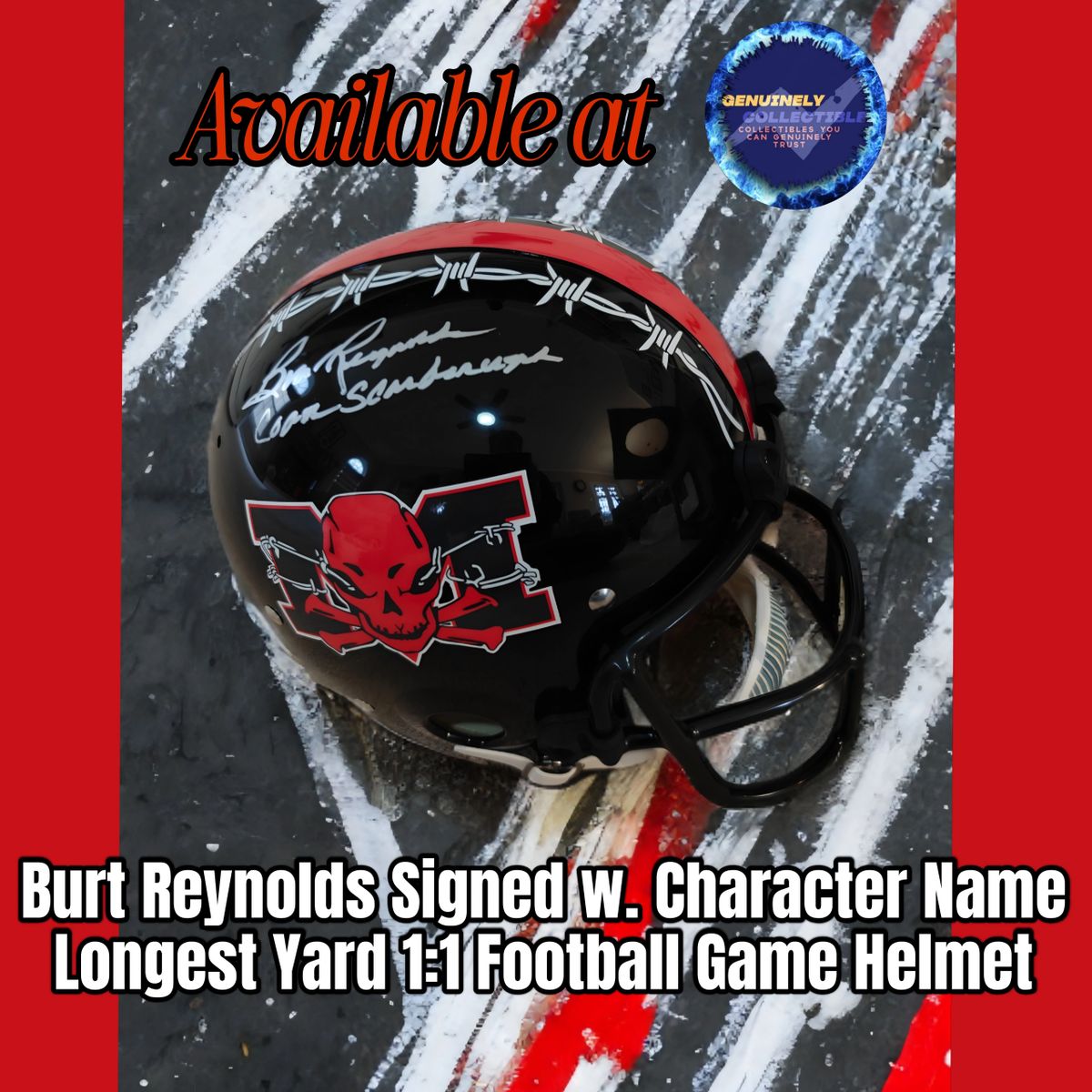 Burt Reynolds Signed & Inscripted 1:1 Football Game Helmet Replica from ...