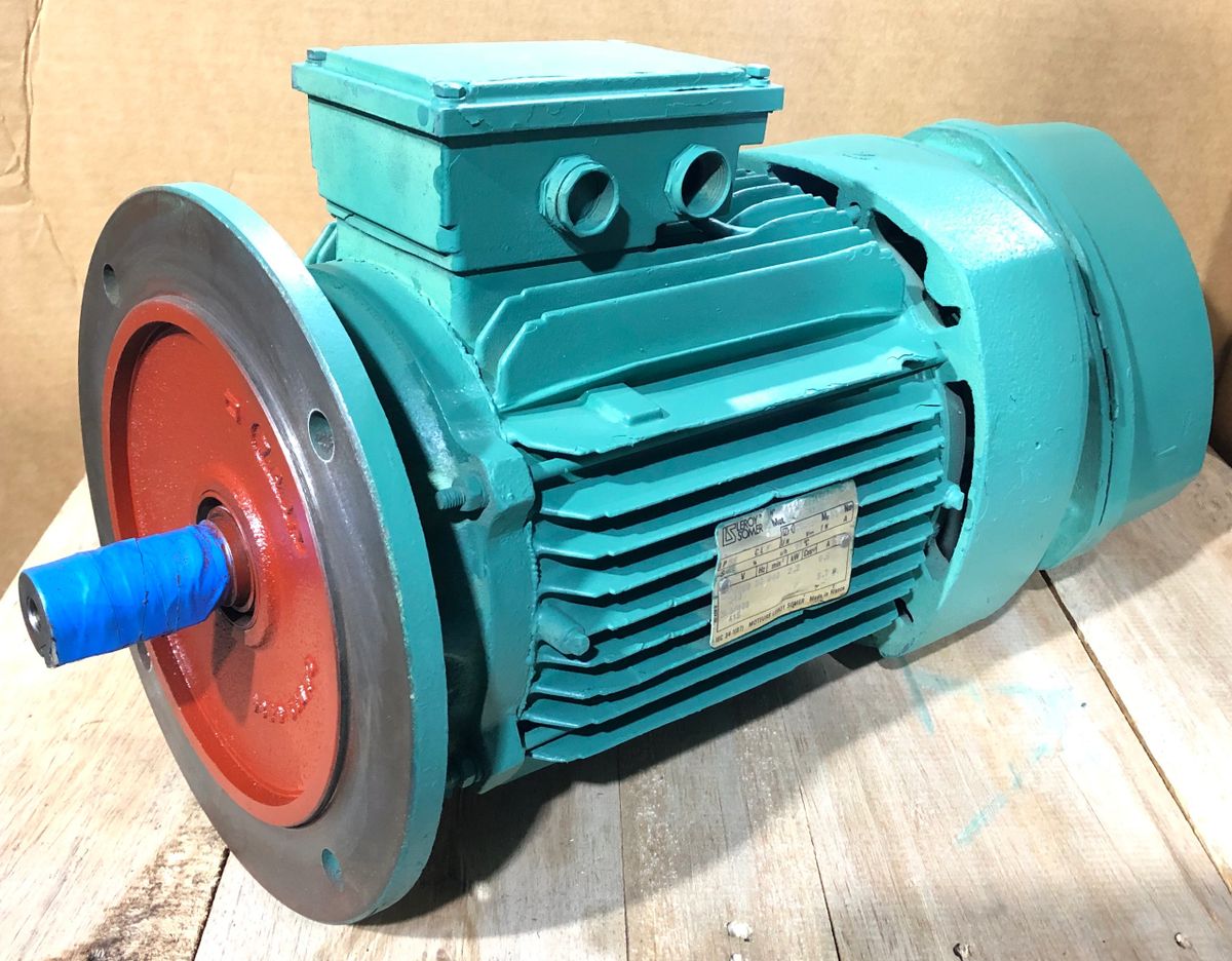 Leroy Somer 2.2kW AC Electric Motor with Brake 940RPM 6-Pole 112 Frame ...