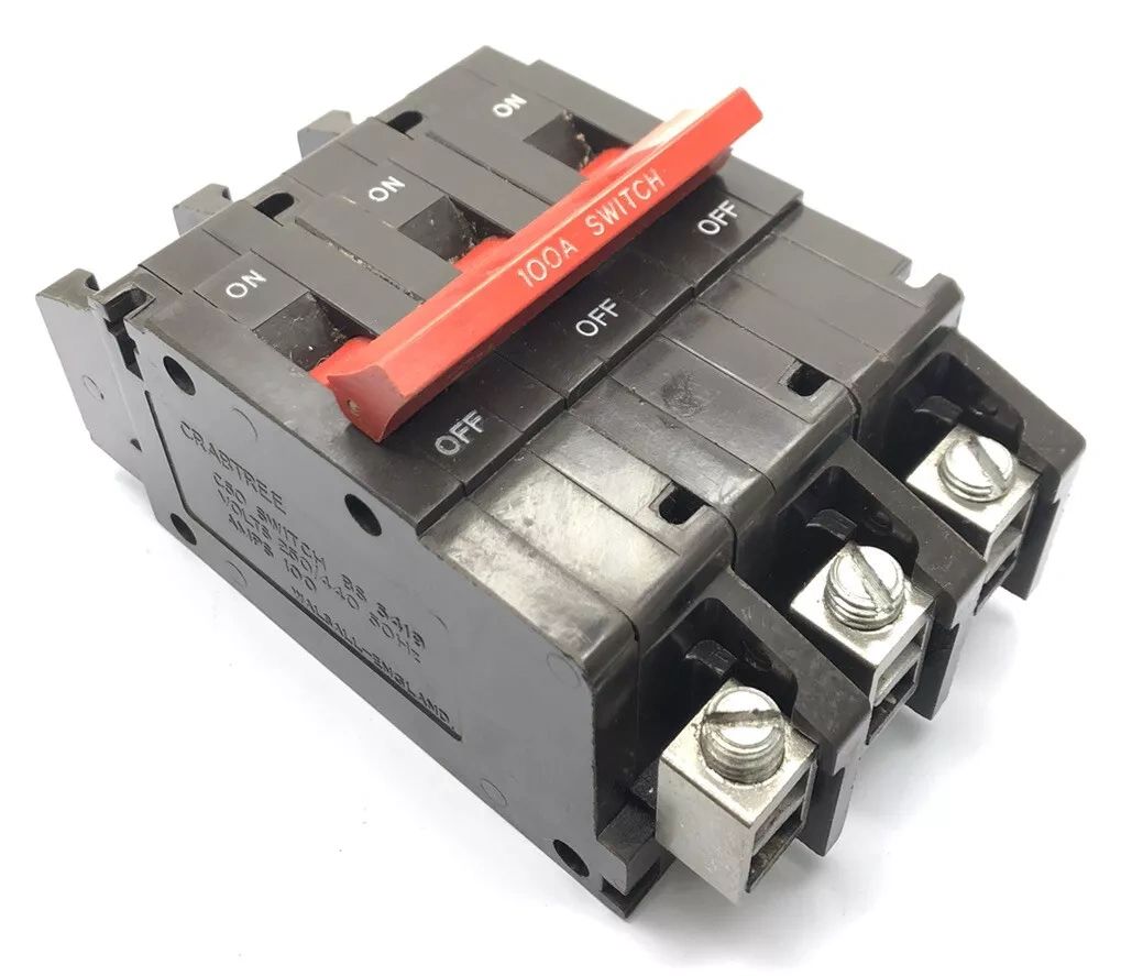 Crabtree C50 100Amp Triple Pole Main Switch Disconnector Circuit ...